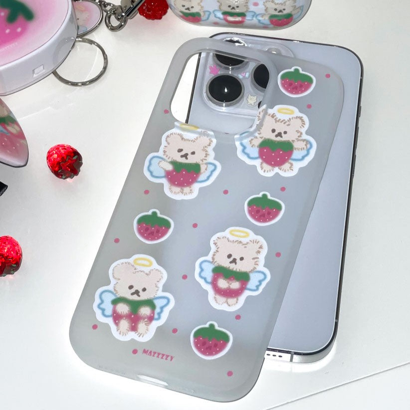 Mazzzzy Strawberry Angel Muffin Case (半透明殼) – mydeermoon ☽ 韓國代購